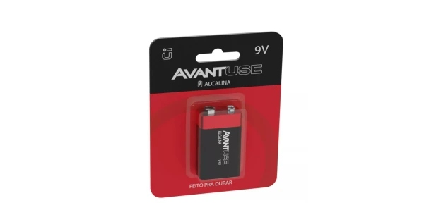 Pilha Bateria Alcalina 9V Avant 1 Unidade
